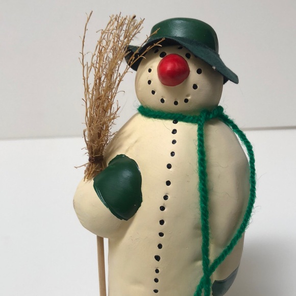 Holiday | Folk Art Snowman Holding Broom | Poshmark